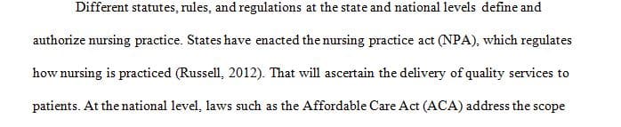 [Solved] Read the article Nurse Practice Acts Guide and Govern Nursing Practice ...