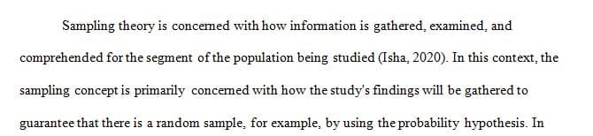 Describe sampling theory and provide examples to illustrate your ...