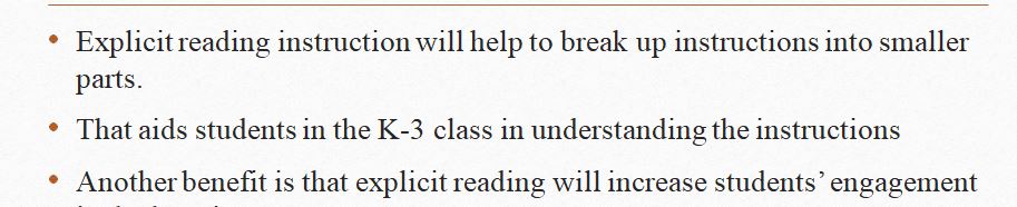[Solved] Discuss the importance of explicit reading instruction in Grades K-3 ...