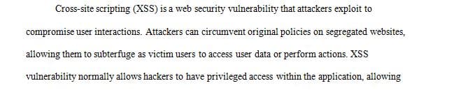 [solved] Use The Web To Search For Methods To Prevent Xss Attacks