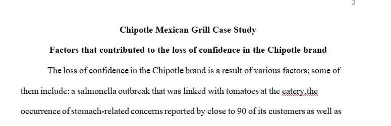 [Solved] Chipotle Mexican Grill’s Strategy in 2018: Will the New CEO Be ...