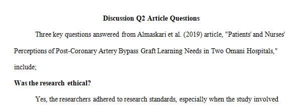Identify three key questions you will ask and answer when reading the ...