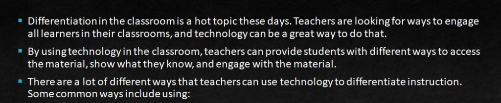 An exploration of one specific area of differentiation ...