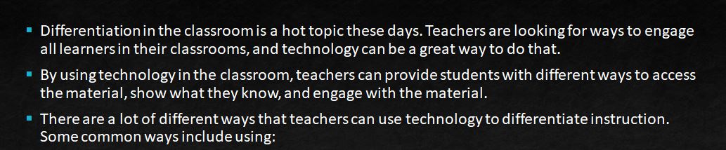 An exploration of one specific area of differentiation ...