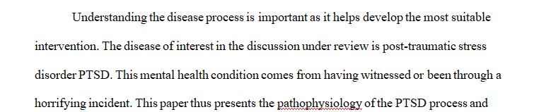 [Solved] Analyze and describe the pathophysiology of the disease ...