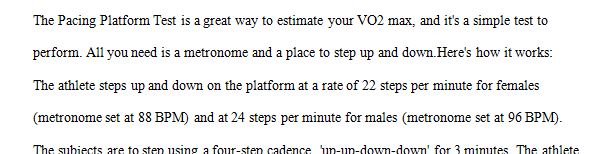 [Solved] Participate in the Queens College Step Test and calculate ...