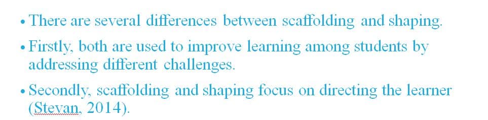 [Solved] Compare two key pedagogical strategies—shaping and scaffolding learner behavior ...