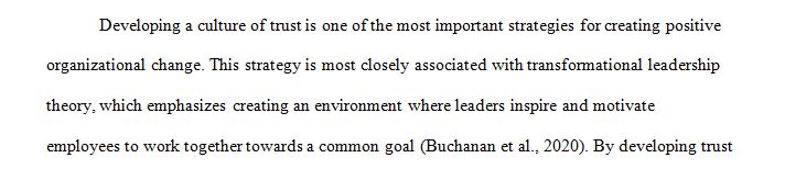 Develop strategies and tactics to implement positive organizational ...
